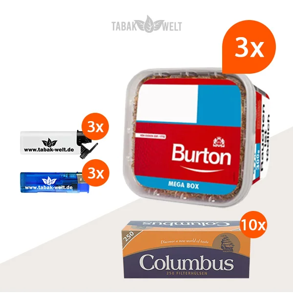 Burton Red 3x Giga Box mit 2500 King Size Hülsen