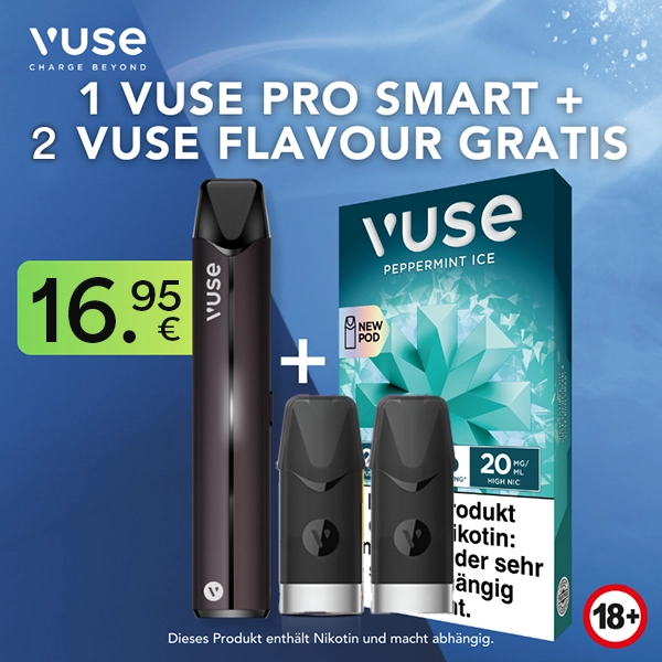 1 VUSE PRO SMART + 2 VUSE FLAVOUR PEPPERMINT ICE GRATIS | TX17474