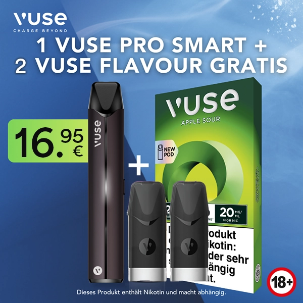 1 VUSE PRO SMART + 2 VUSE FLAVOUR APPLE SOUR GRATIS | TX17466