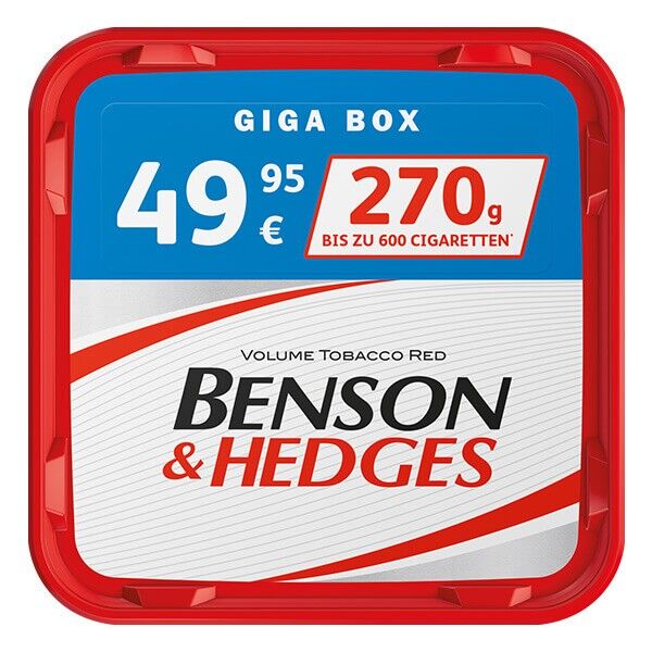 Benson und Hedges Volumentabak Red 4 x Giga Box